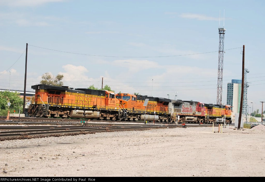 BNSF 5468 Takes Point As A String Of Locomotives Move Into The Yard
